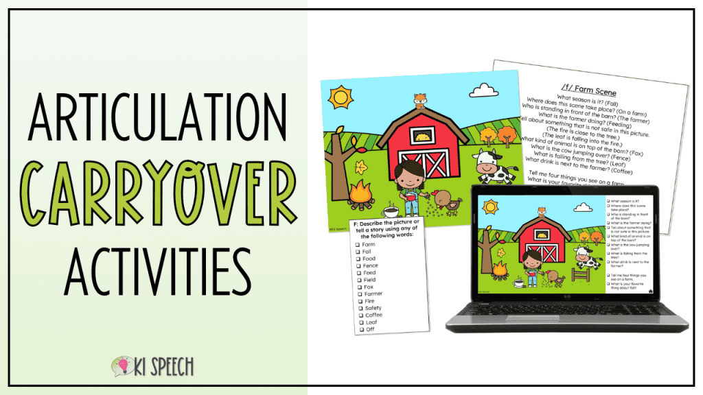 5 Successful Articulation Carryover Activities - kispeechtherapy.com